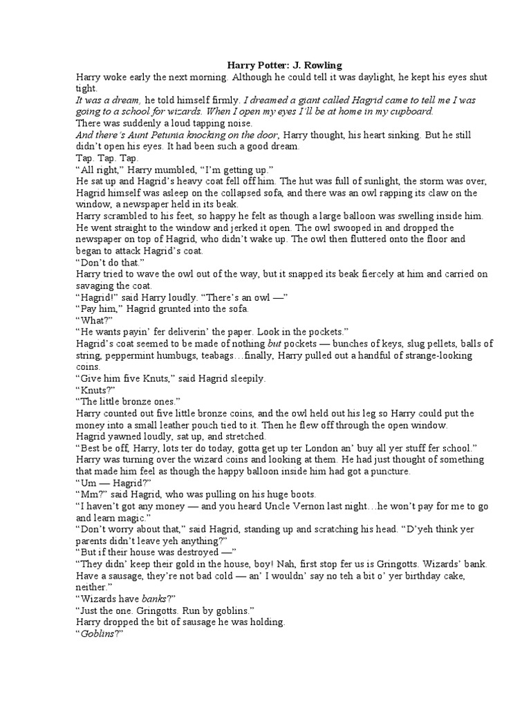 Harry Potter Abstract | PDF