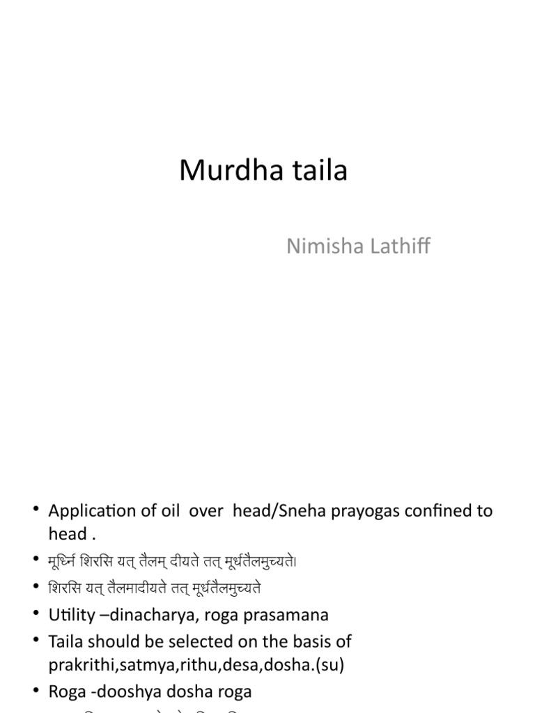 Murdha Taila | PDF | Human Anatomy | Human Head And Neck