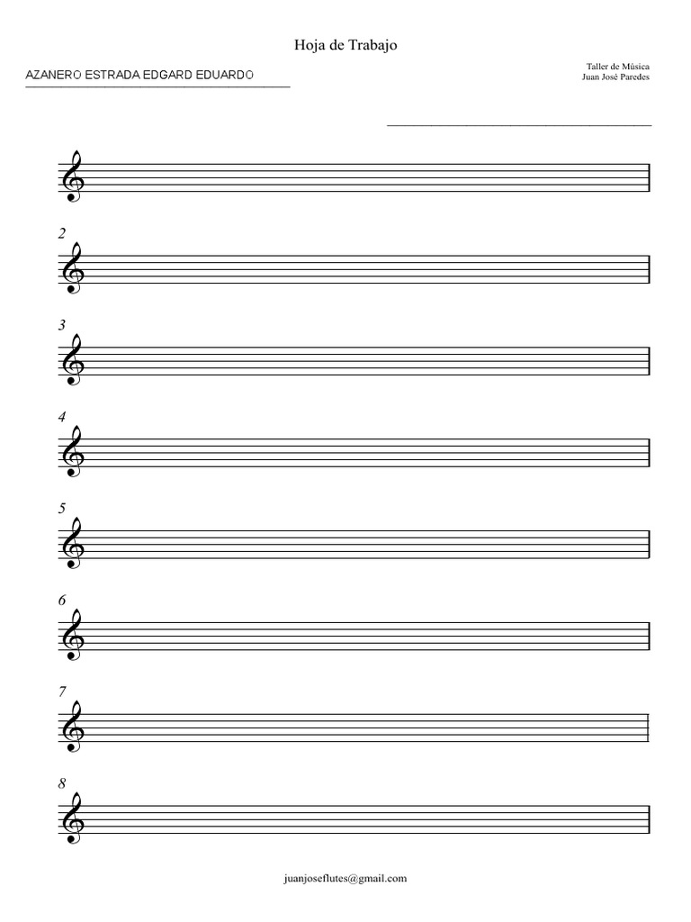 Hojas Pentagramadas para Imprimir | PDF