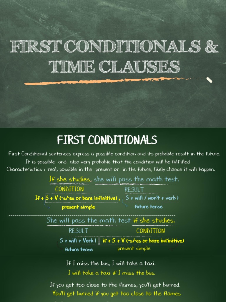 First Conditional & Time Clauses Presentation | PDF | Syntax ...