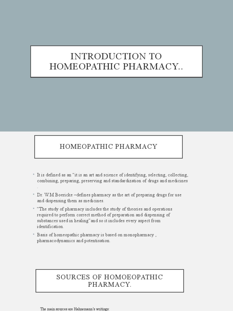 Homeopathic Pharmacy | PDF | Homeopathy | Pharmacy