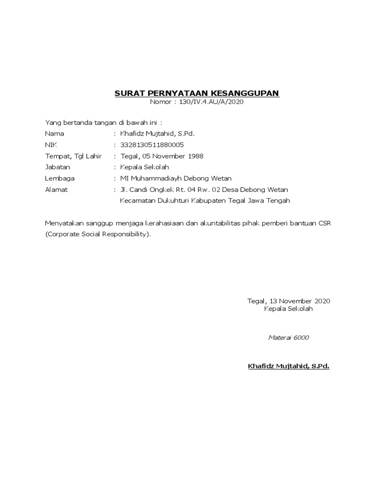 Contoh Form A1, A5, A7 | PDF
