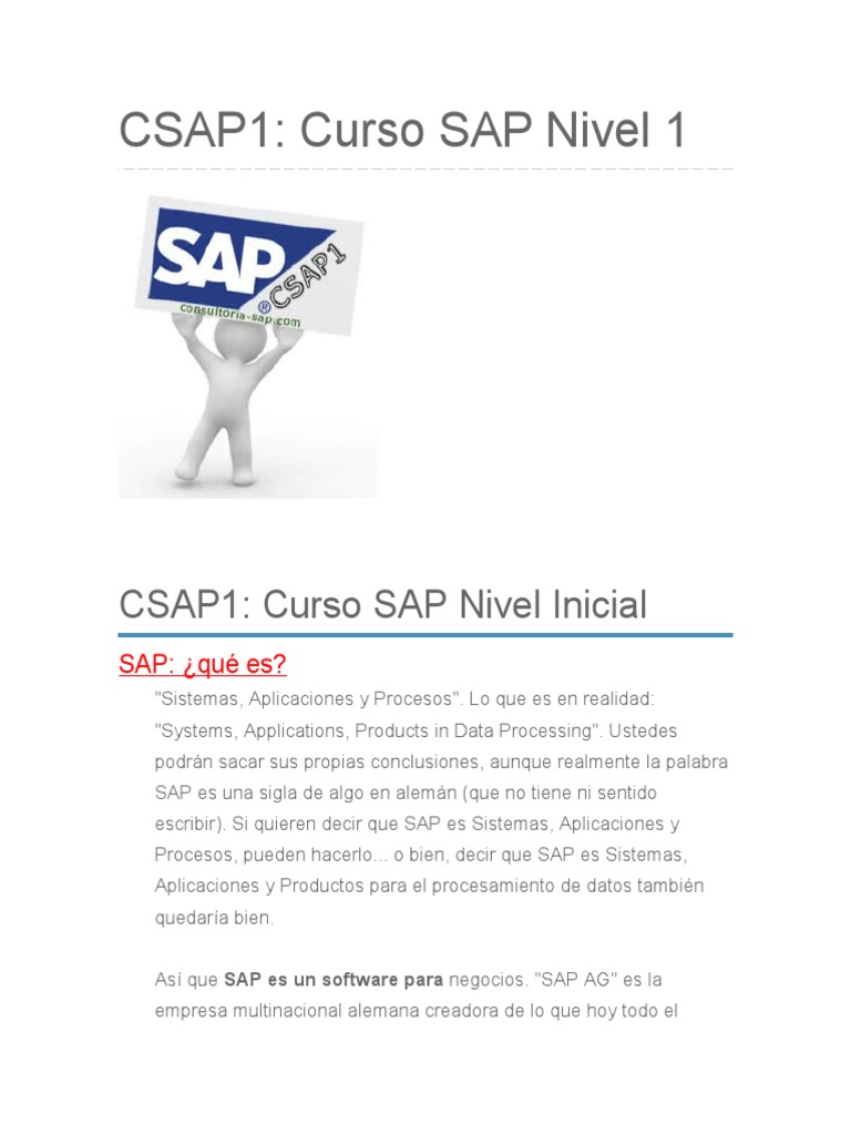 Manual SAP ERP | PDF | Planificación de recursos empresariales ...
