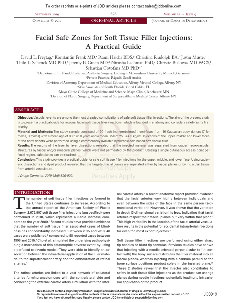 Facial Safe Zones For Soft Tissue Filler Injections: A Practical Guide ...