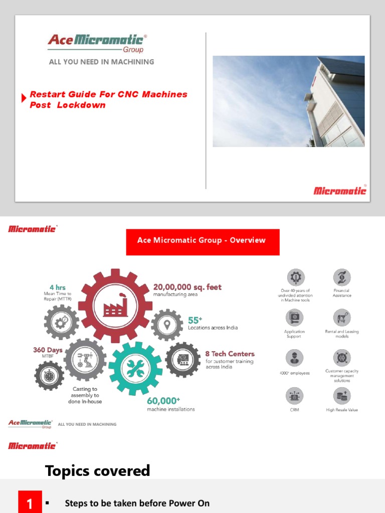 AceMicromatic Group Machine Restart Guide | PDF | Pump | Switch
