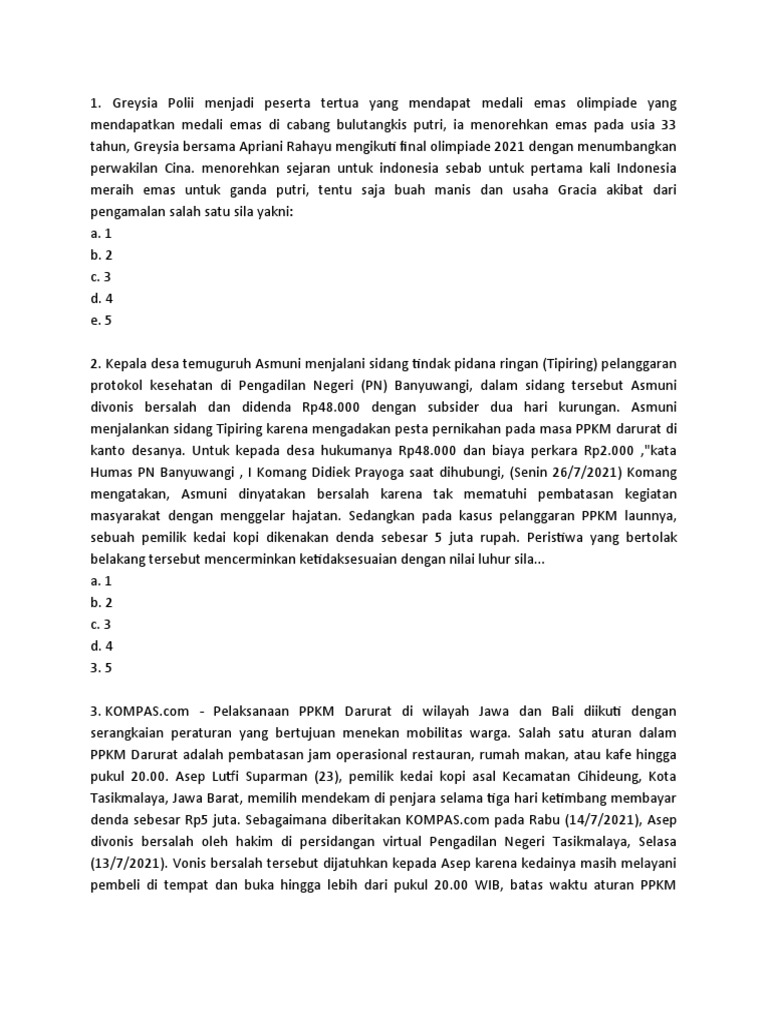 Soal Soal TWK Hots | PDF