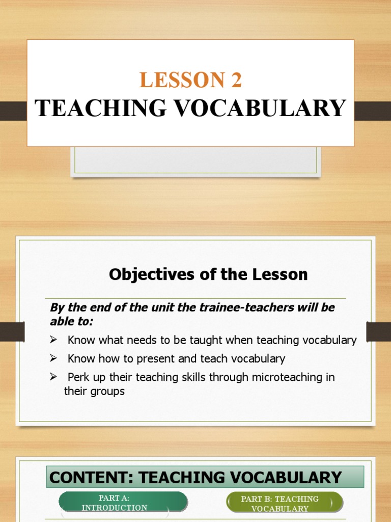 Vocabulary Teaching Techniques | PDF | Verb | Grammar