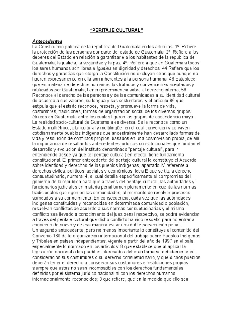 Peritaje Cultural | Descargar gratis PDF | Evidencia (ley) | Derecho penal