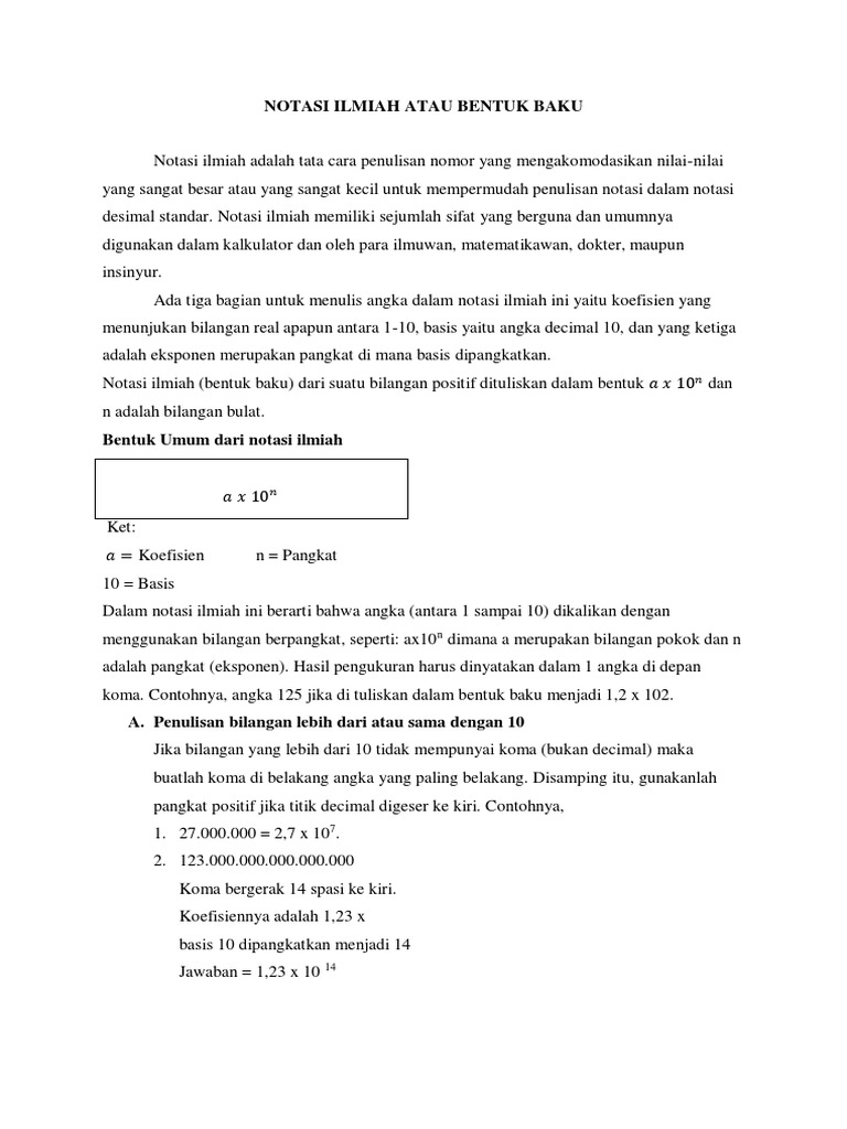 Notasi Ilmiah | PDF
