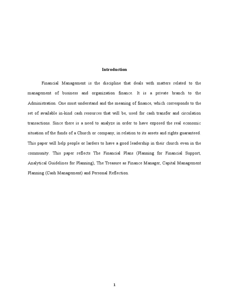 Finance Reflection | PDF | Investor | Financial Plan