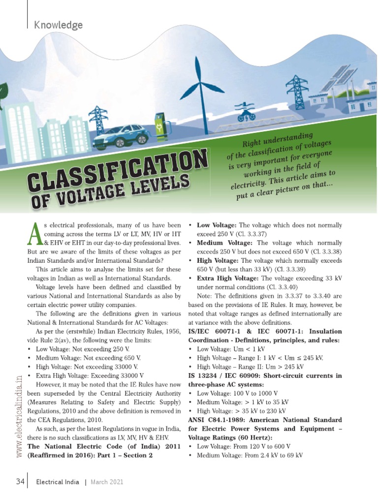Classification of Voltage Levels | PDF