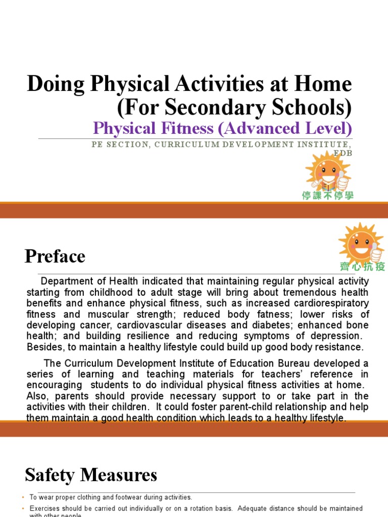 Home Physical Fitness Activities Guide | PDF | Physical Fitness ...