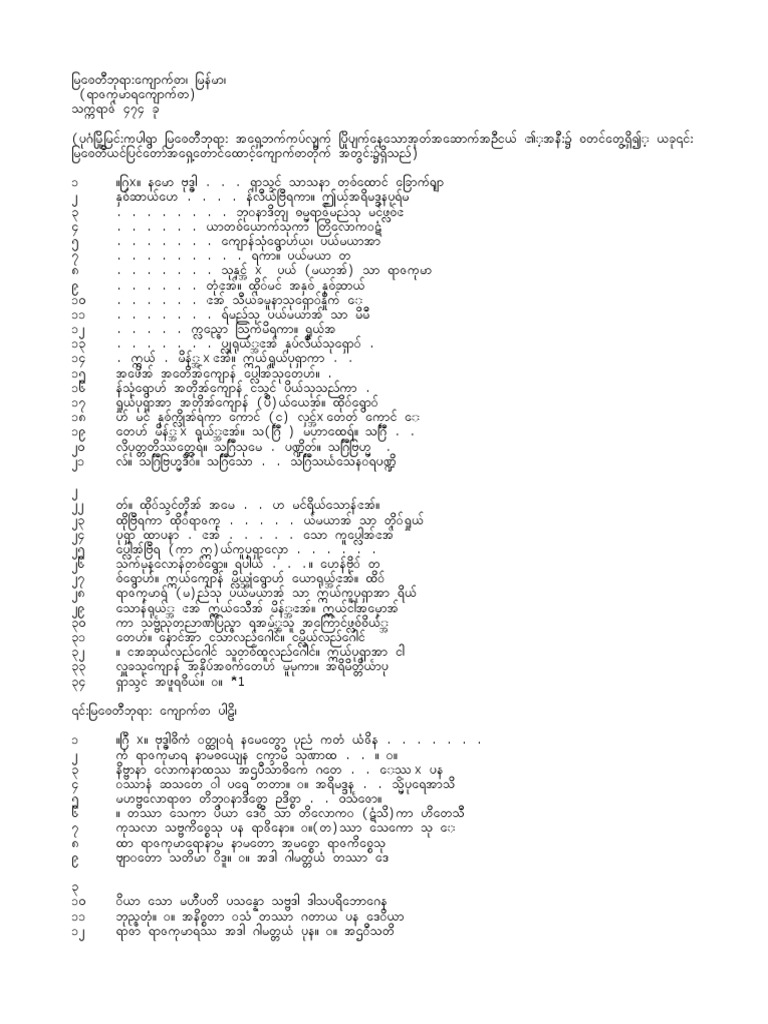 Burmese Inscriptions Volume 1 (Typed) | PDF