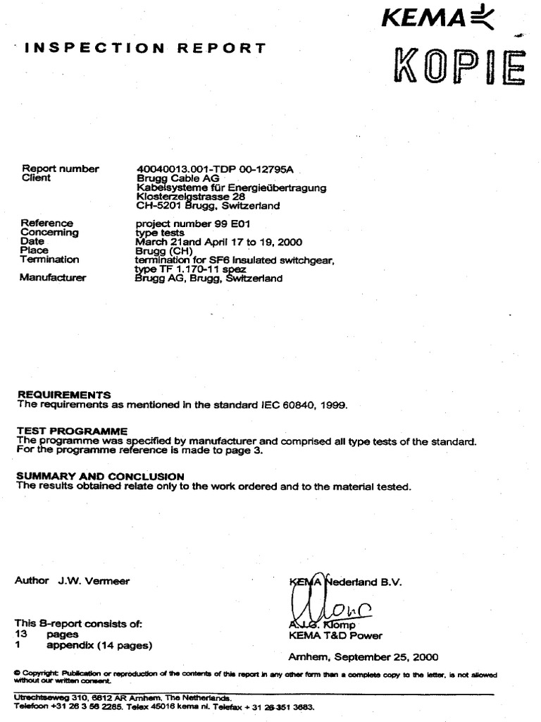 Kema 00 12759a | PDF