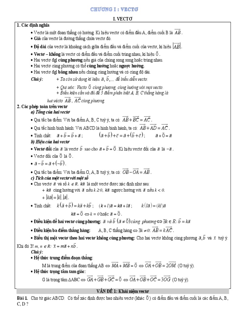 Bai Tap Tu Luan Chuyen de Vecto Lop 10 | PDF