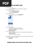 Rubik'S Cube Solution: Printable Cheat Sheet: Step 1: Cross Step 2 ...