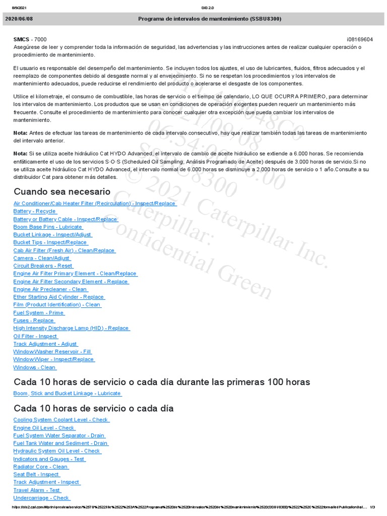 Programa de Intervalos de Mantenimiento | PDF | Combustibles | Química