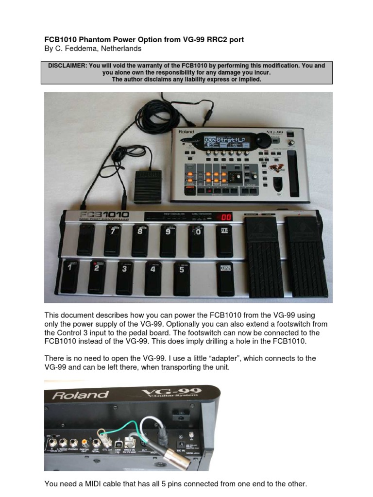 FCB1010 Phantom Power From VG-99 RRC2 | PDF | Electrical Connector ...