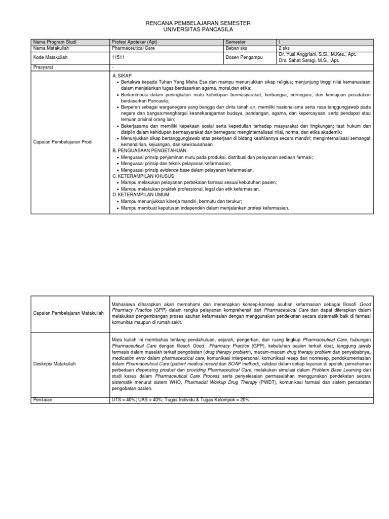 RPS Pharmaceutical Care | PDF | Pengembangan Diri
