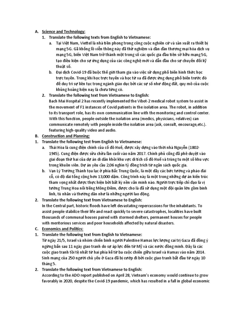 Translation Practice 2 | PDF