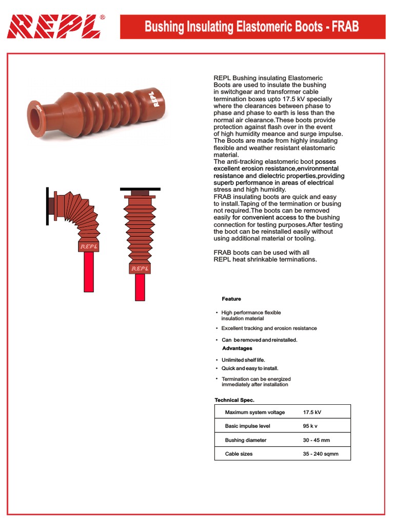 Bushing Insulating Elastomeric Boots - FRAB Bushing Insulating ...