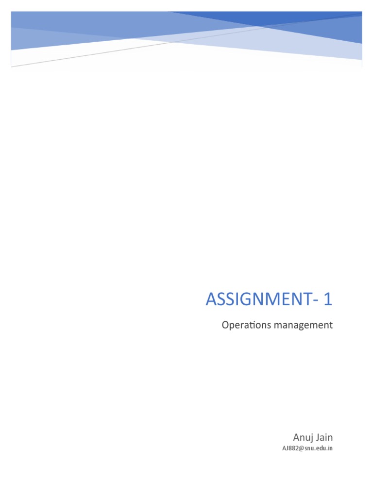 Operations Management Assignment 1 | PDF | Human Resources | Business