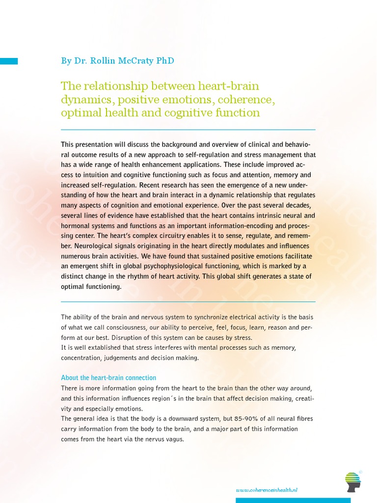 The Relationship Between Heart-Brain Dynamics | PDF | Brain | Emotional ...