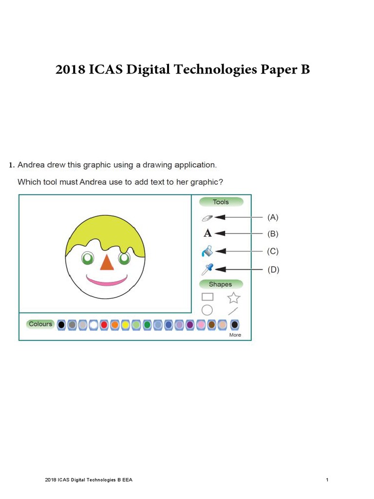 2018 ICAS Digital Technologies Paper B | PDF