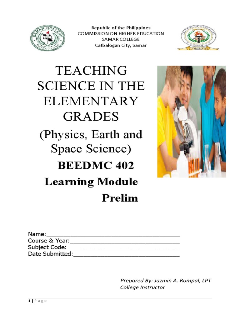 Prelim Module Teaching Science in The Elem Grades | PDF | Science ...
