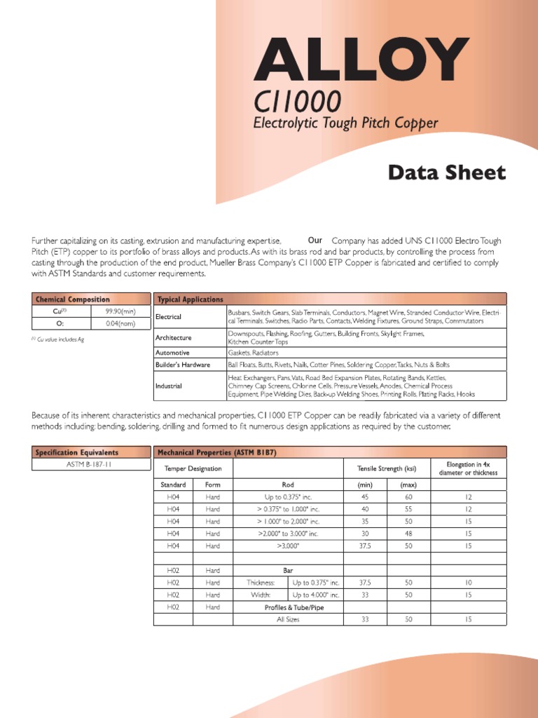 Data Sheet C11000 | PDF