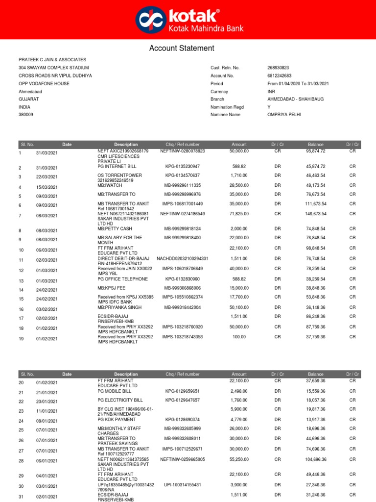 Customer Transfer Account Statement | PDF | Economies | Financial ...