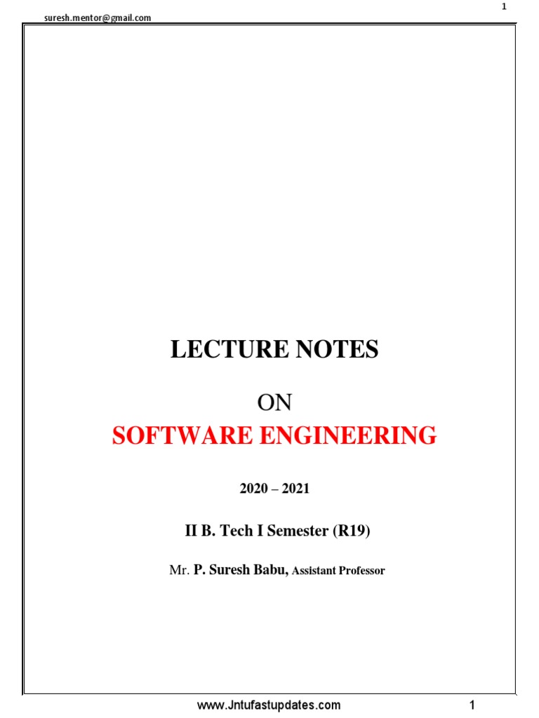 Software Engineering Lecture Notes 2021 | PDF | Use Case | Conceptual Model