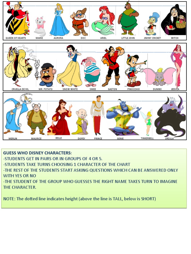 Guess Who Disney Characters Fun Activities Games | PDF