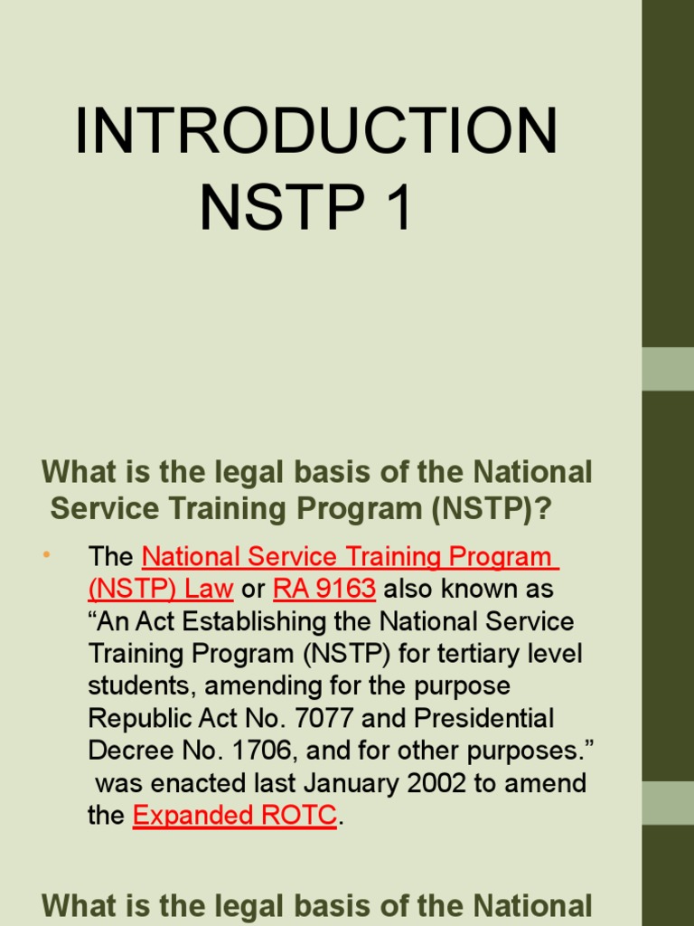 NSTP Lesson 1 | PDF