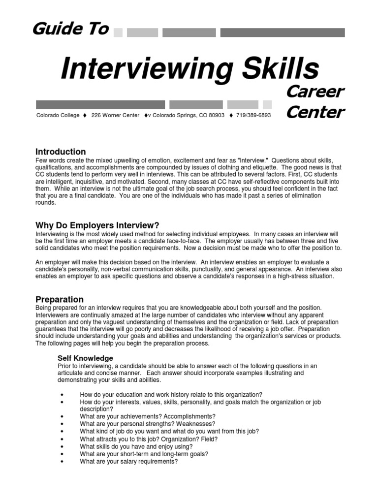 Interviewing Skills: Guide To | PDF