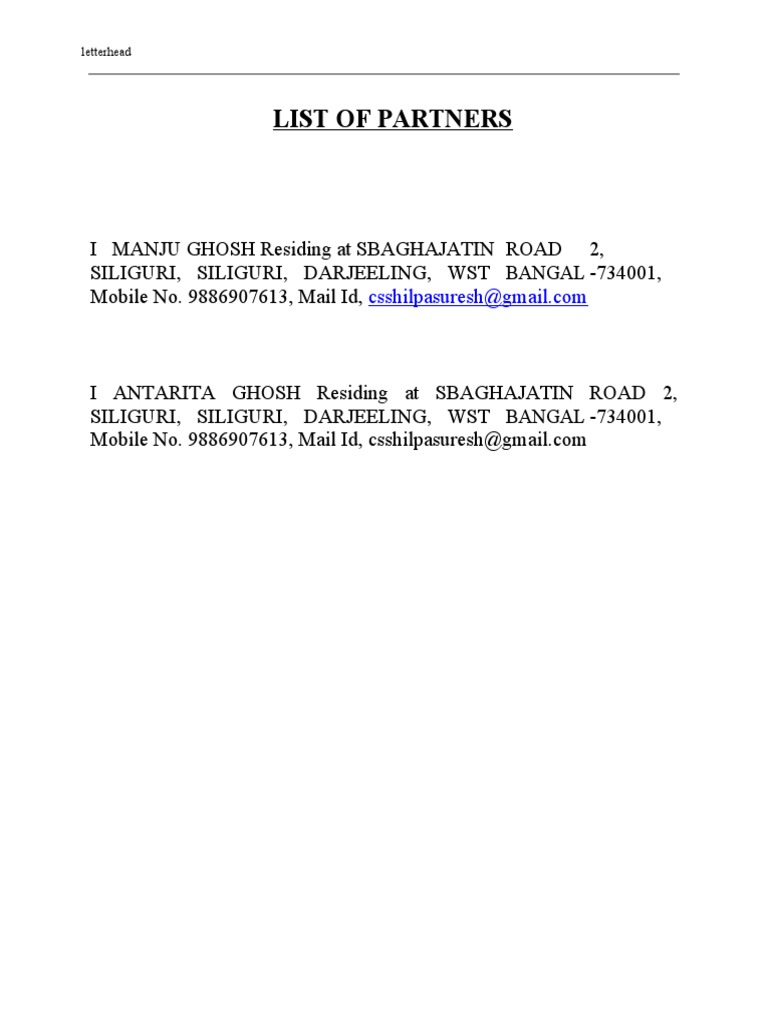 List of Partners | PDF
