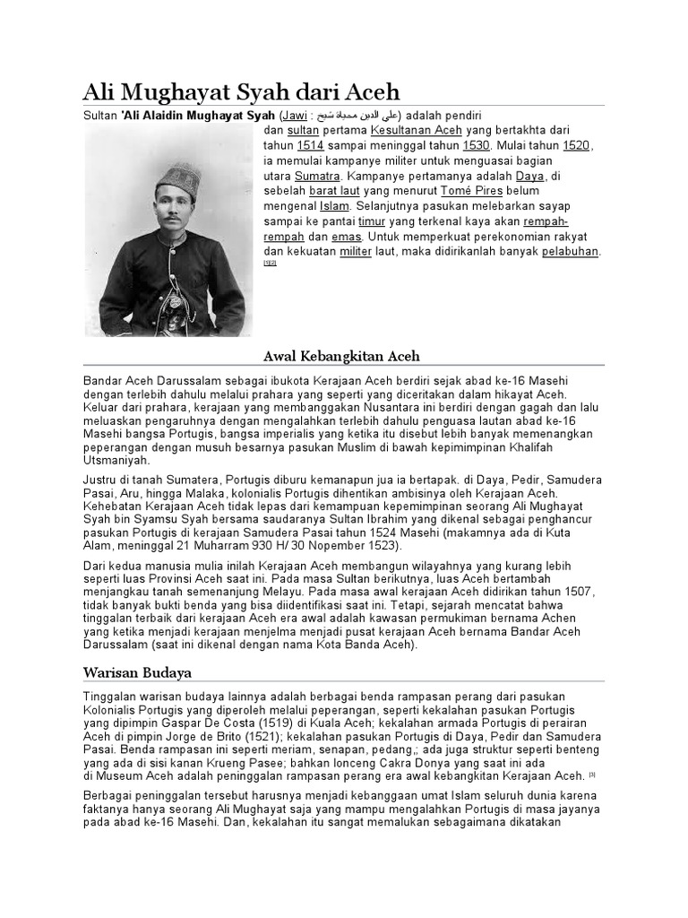 AWAL KEMBANGKEMBANGAN KERAJAAN ACEH | PDF