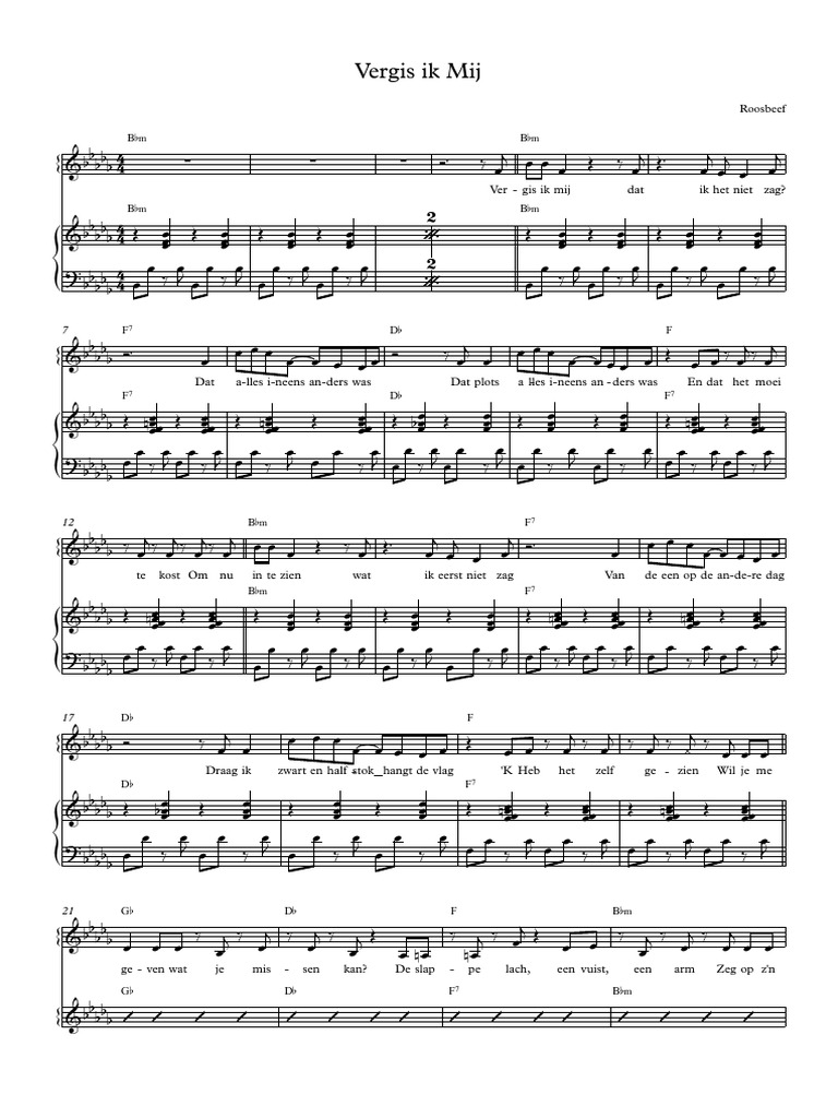 Vergis Ik Mij BBM - Roosbeef - Full Score | PDF