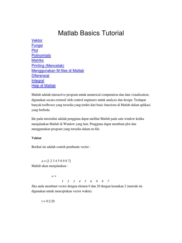 Tutorial Matlab | PDF