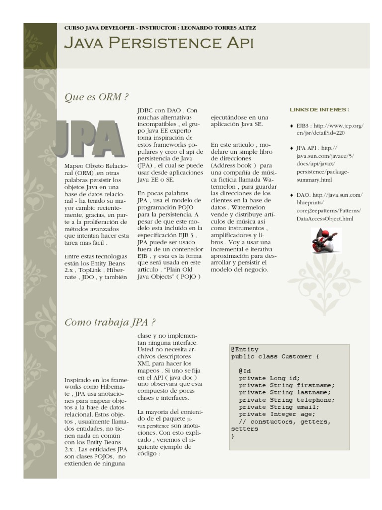 Jpa Part1 | PDF | Mapeo Relacional de Objetos | Java (lenguaje de programación)