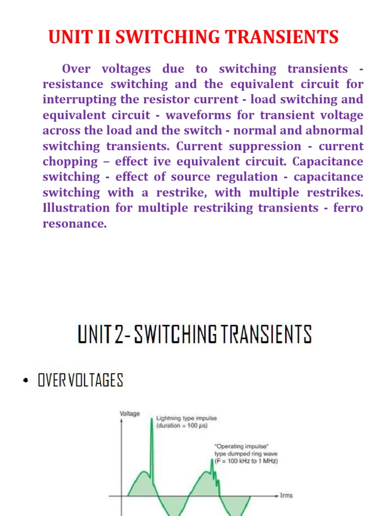 Unit Ii Switching Transients | PDF | Capacitor | Resonance