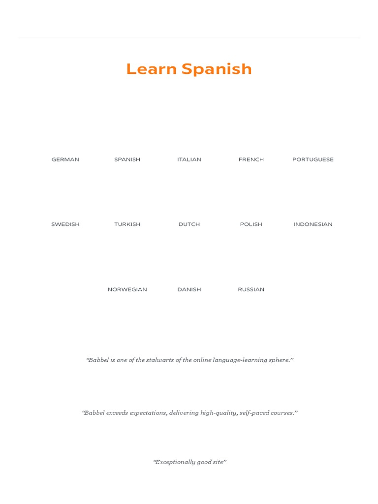 The Complete Guide to Learning Spanish with Babbel | PDF | Spanish ...