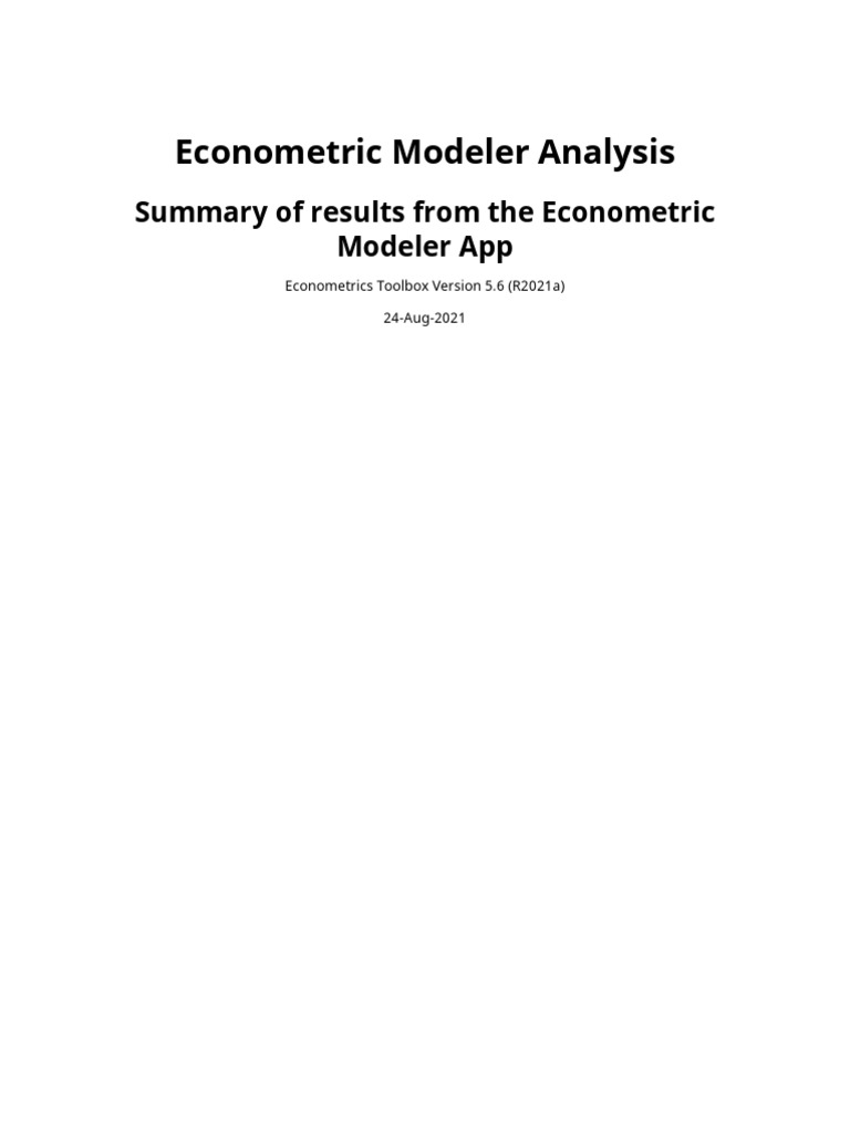 MATLAB Econometric Model Forecasting | PDF | Autoregressive Integrated Moving Average ...