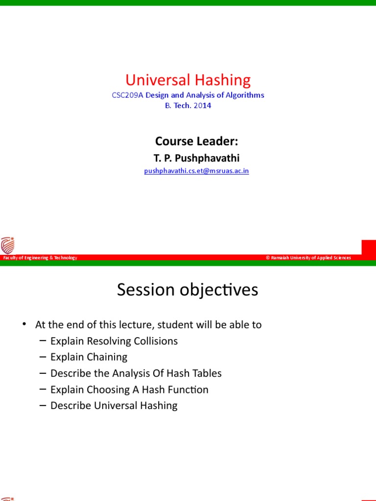 Lecture No.30 - Universal Hashing | PDF | Applied Mathematics ... Lecture No.30 - Universal Hashing | PDF | Applied Mathematics ...
