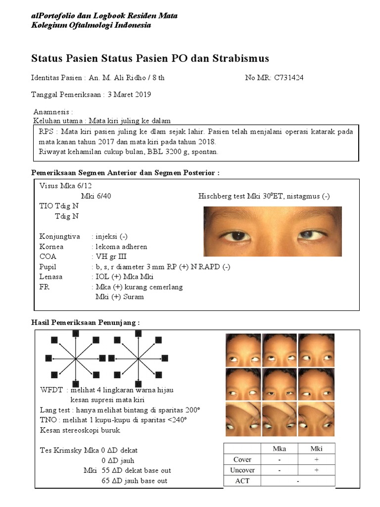 2019 Mar April Soft File Logbook PO Strabismus | PDF 2019 Mar April Soft File Logbook PO Strabismus | PDF