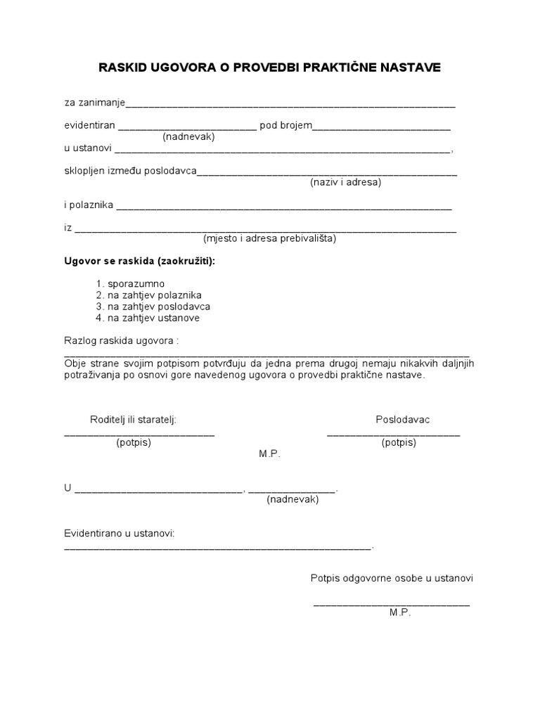 Raskid Ugovora | PDF