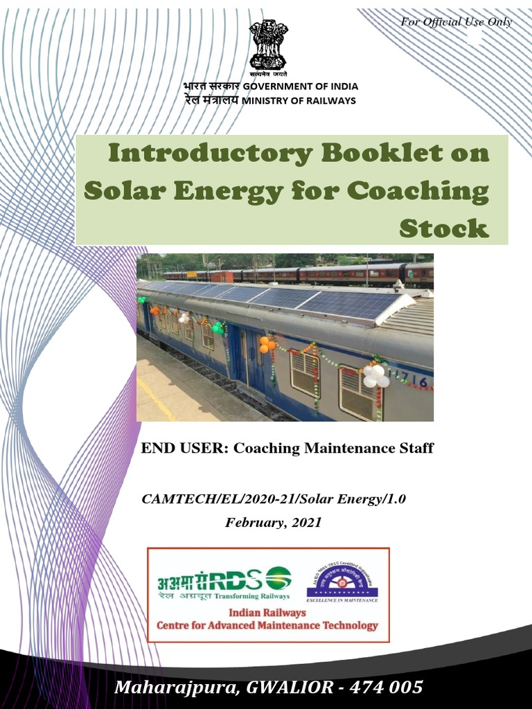 Introductory Booklet On Solar Energy For Coaching Stock | PDF | Solar ...