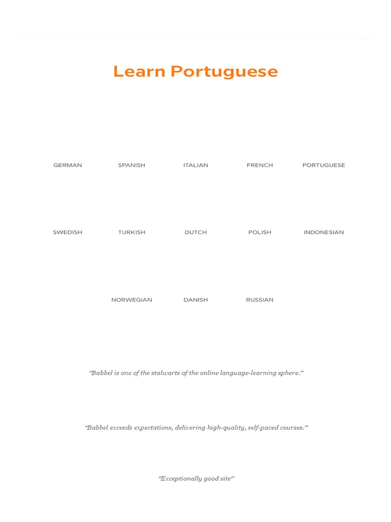 An Introduction to Learning Portuguese on Babbel | PDF | Portuguese ...