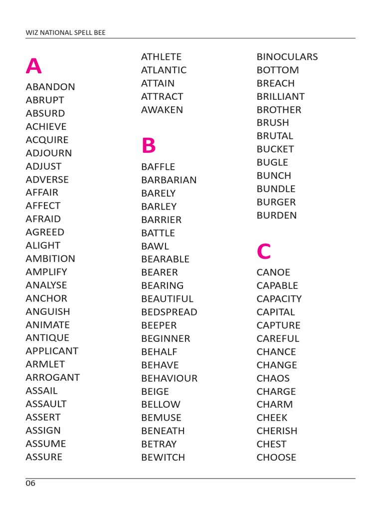 School Level Word Bank Class 4 | PDF