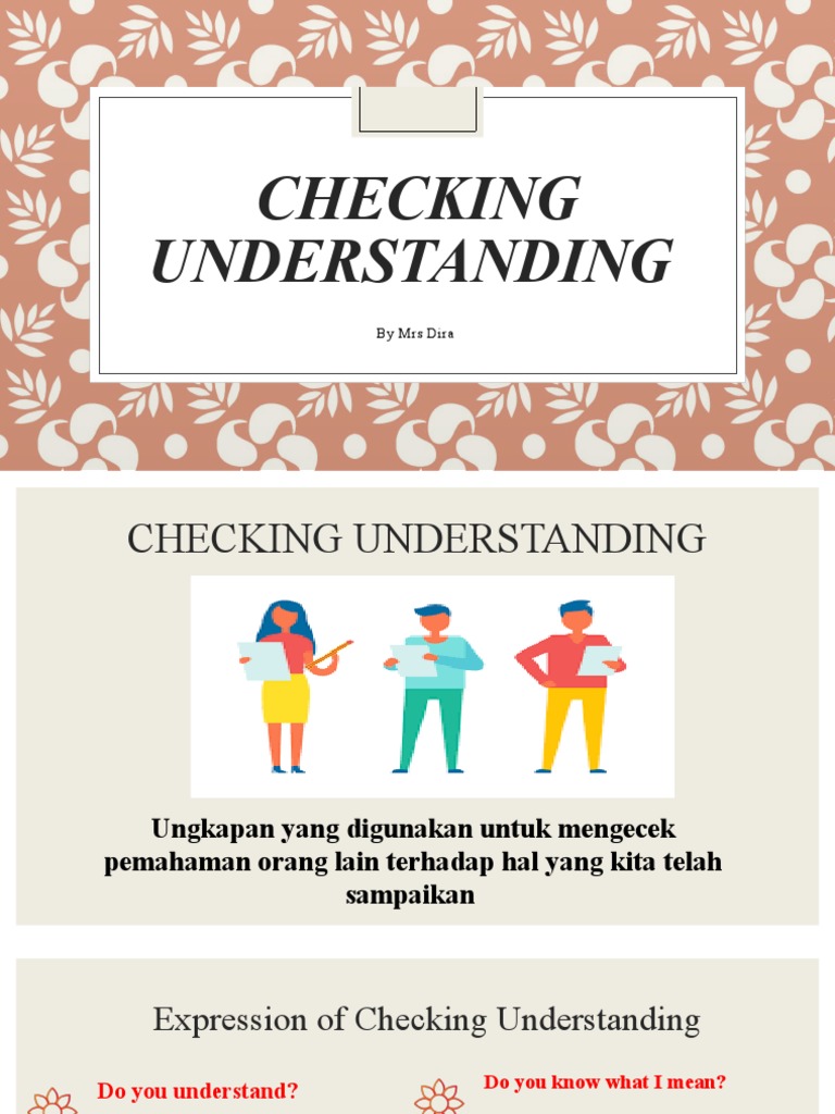 Checking Understanding: by Mrs Dira | PDF
